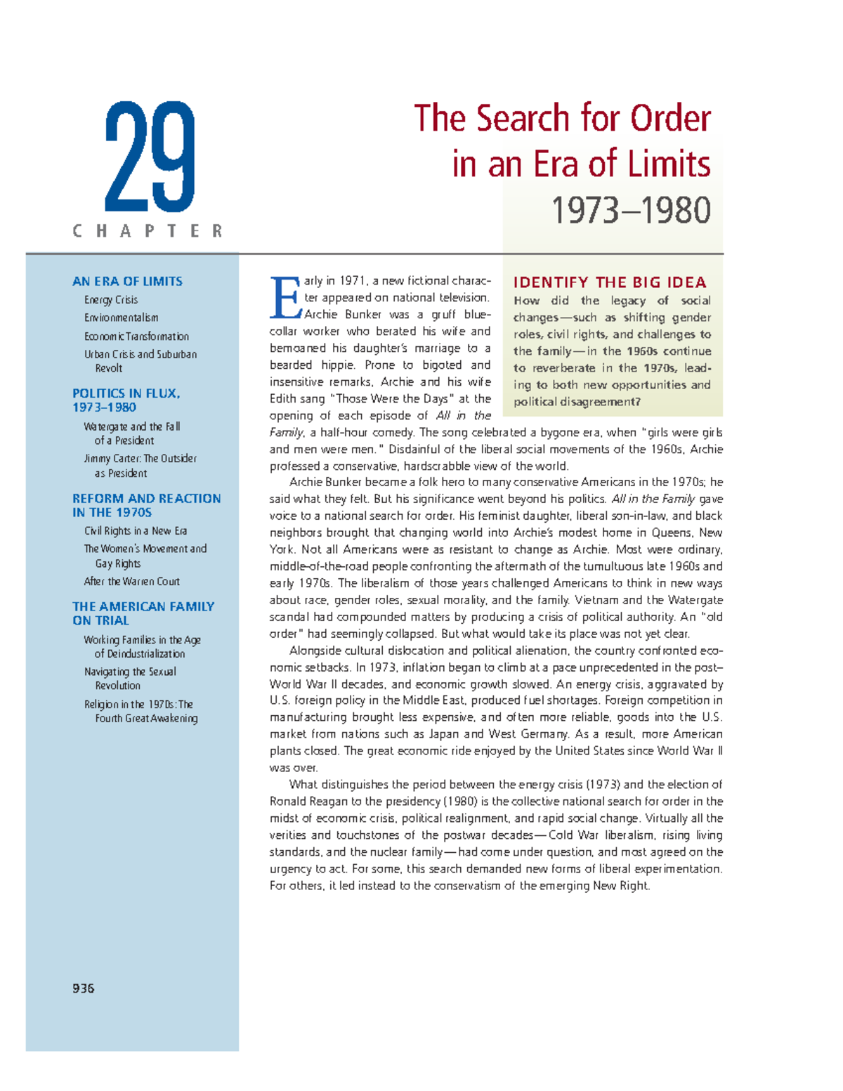 Ch 29 henretta - practice material - 936 IDENTIFY THE BIG IDEA How did ...