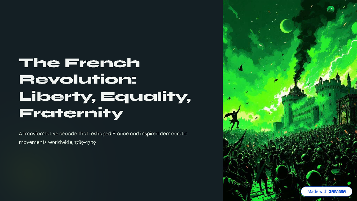 The French Revolution (HIST 101): Liberty, Equality, Fraternity - Studocu