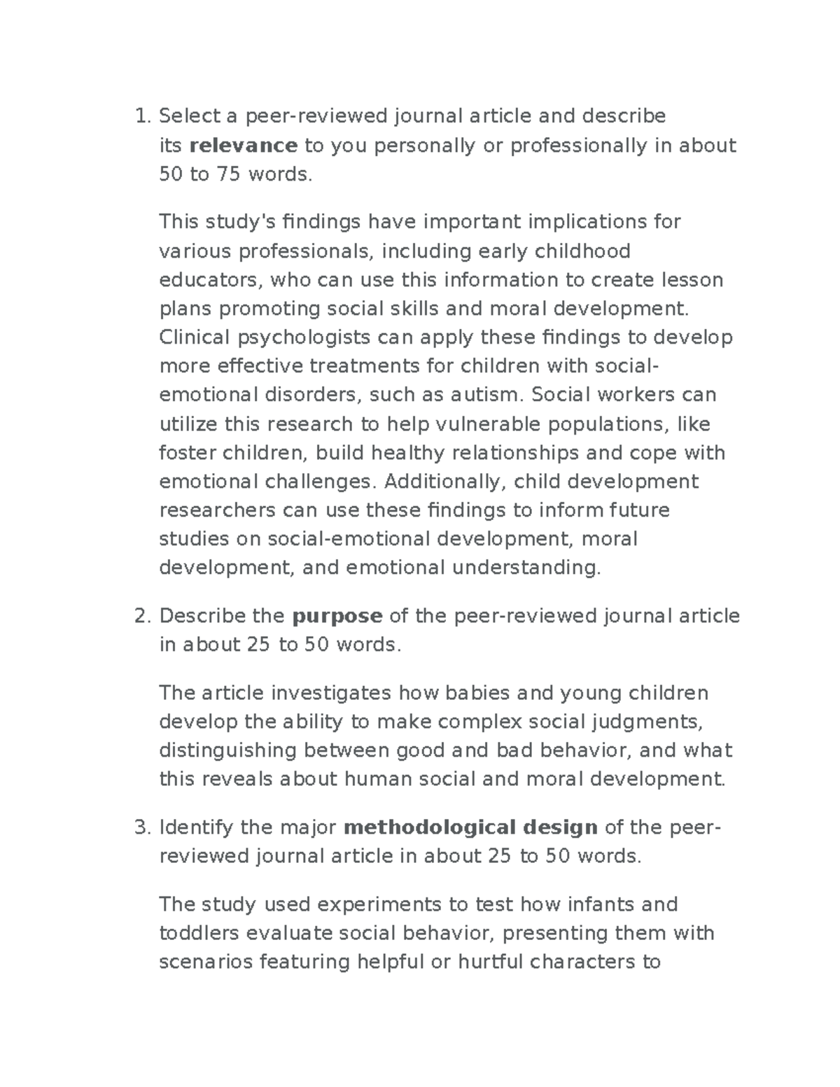 2nd week 6 - Choose a paper to critique - Select a peer-reviewed ...