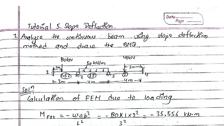 FEM Analysis of Continuous Beams Using Slope Deflection Method (CE 101 ...