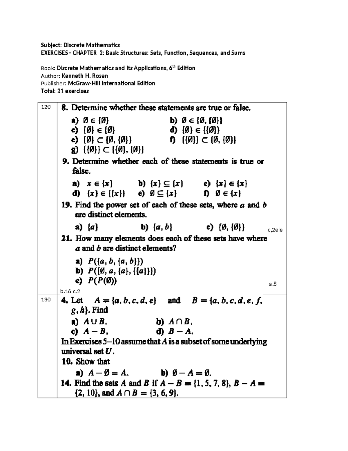 02-Exercises-Basic Structures - Discrete Mathematics - Subject ...