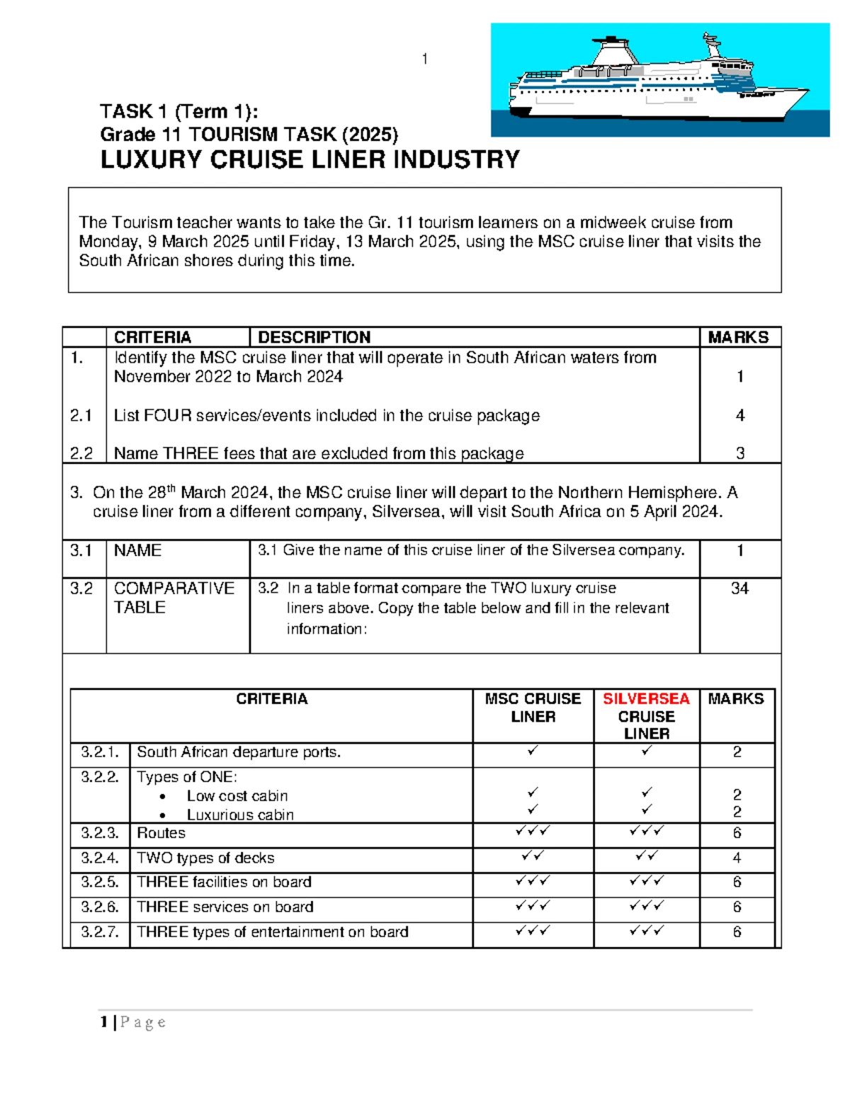 Tourism NSC Grade 12 November 2024 Exam Paper: Marks & Instructions - Studocu