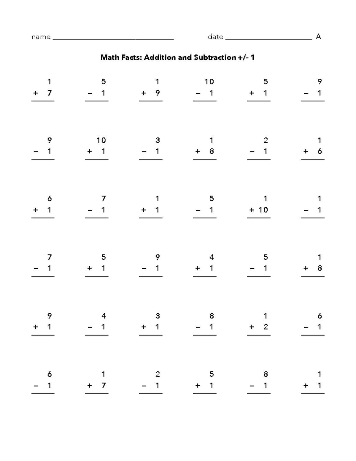 L1 Math Facts: Addition & Subtraction - Extra Practice - Studocu