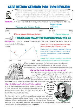 Weimar and nazi germany revision guide - Weimar and Nazi Germany ...