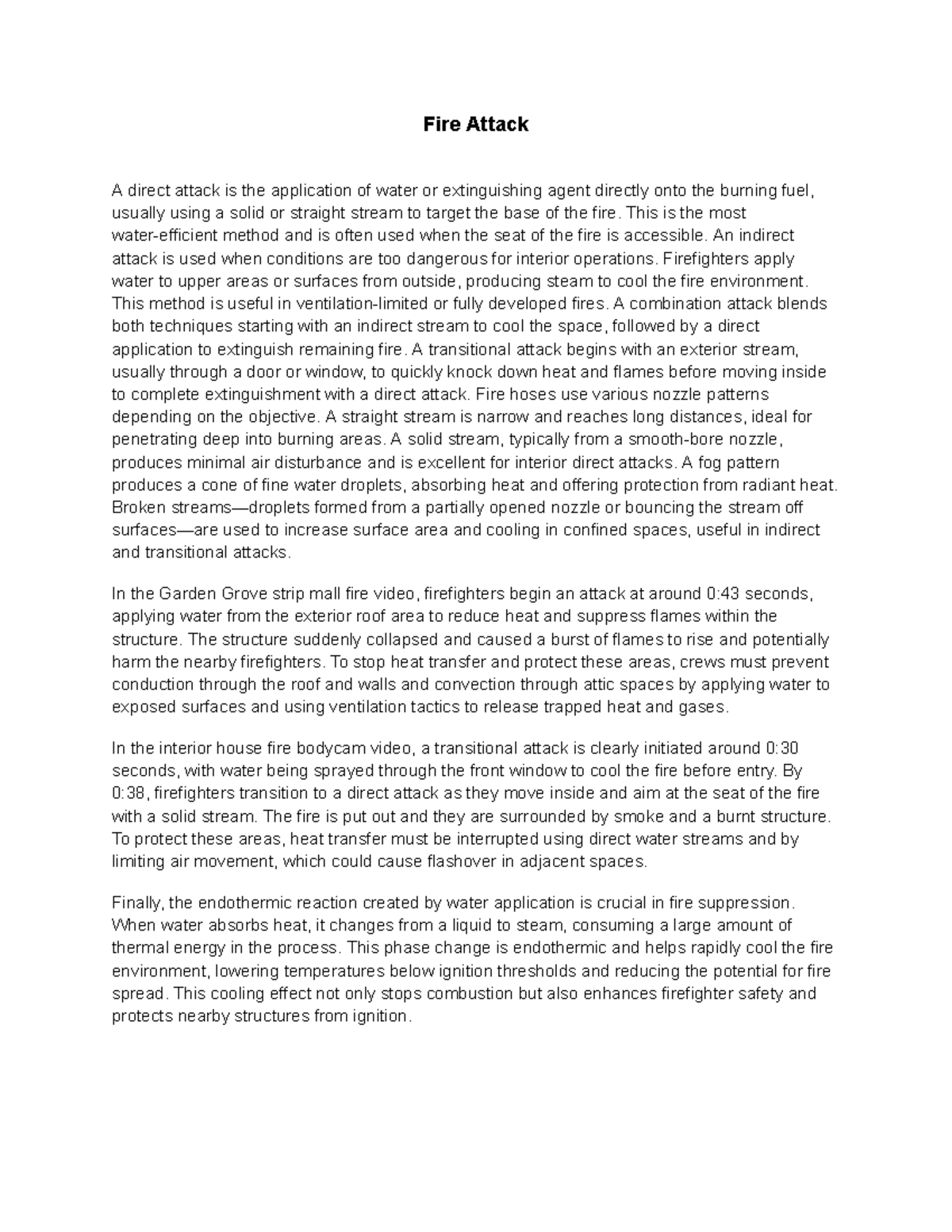 Fire Attack Techniques: Direct, Indirect, and Transitional Methods ...