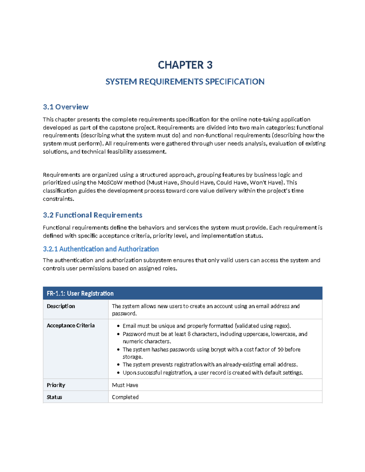 CHAPTER 3: SYSTEM REQUIREMENTS SPECIFICATION (Capstone Project) - Studocu