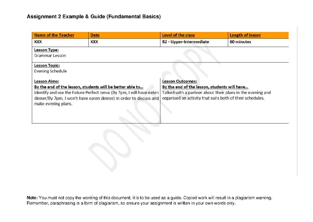 TEFL Assignment Guidance: Structuring Effective Lessons (1669116714) - Studocu