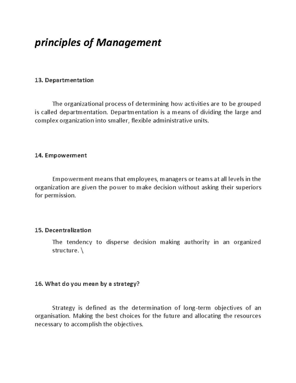 Principles of Management part 2 - principles of Management ...
