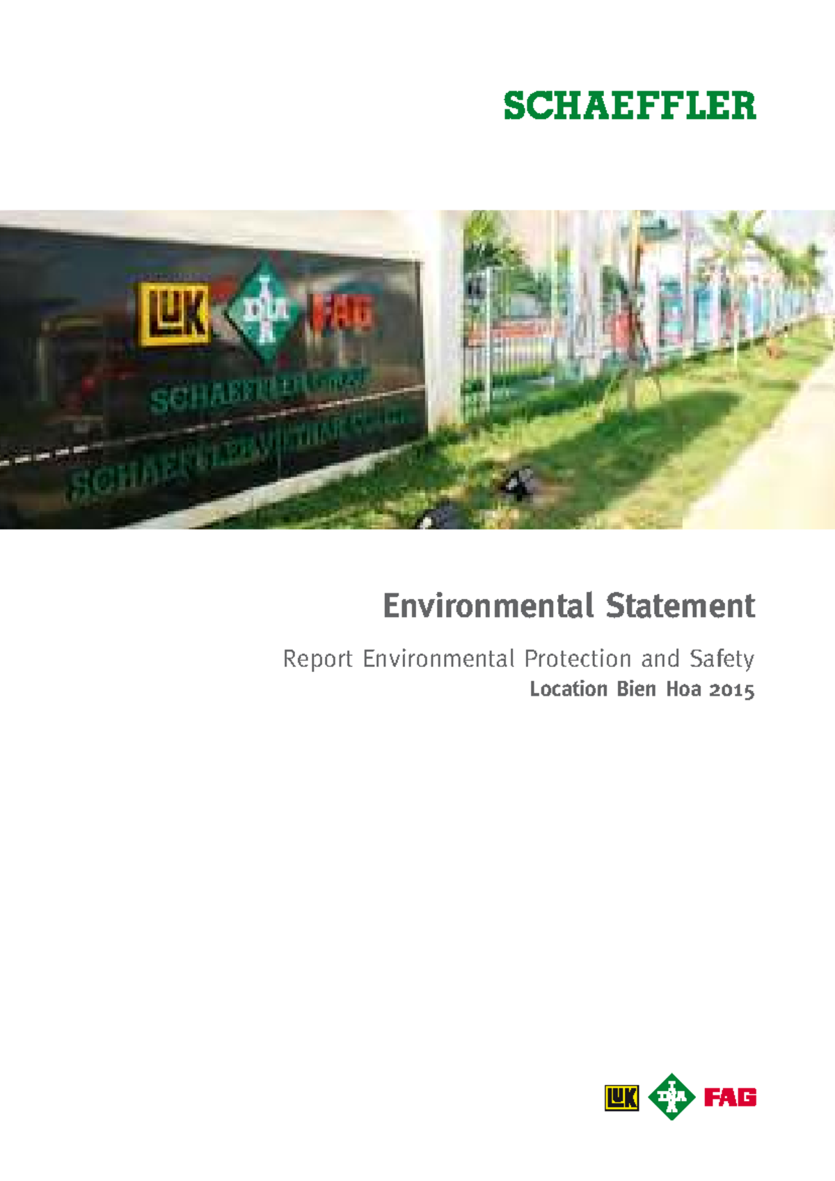 Environmental Protection Report: Schaeffler Bien Hoa 2015 - Studocu