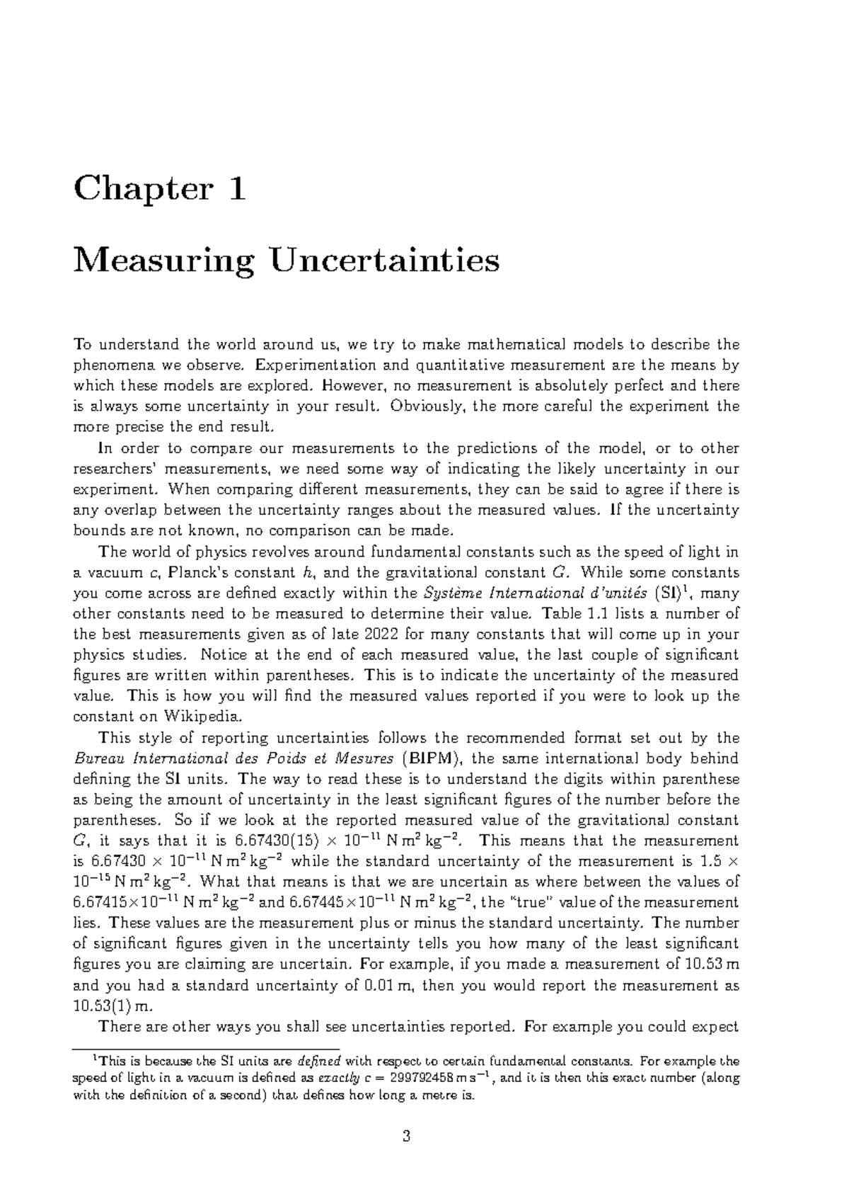 PHYS1001 Chapter 1: Understanding Measuring Uncertainties in Physics ...
