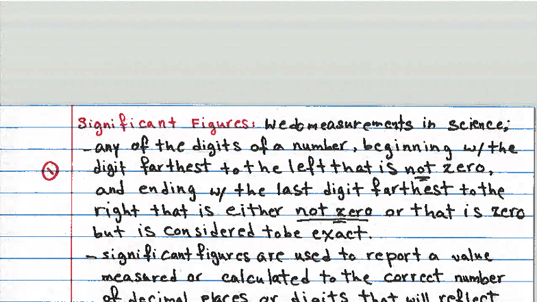 Chapter 1 Notes: Understanding Significant Figures and Measurements ...