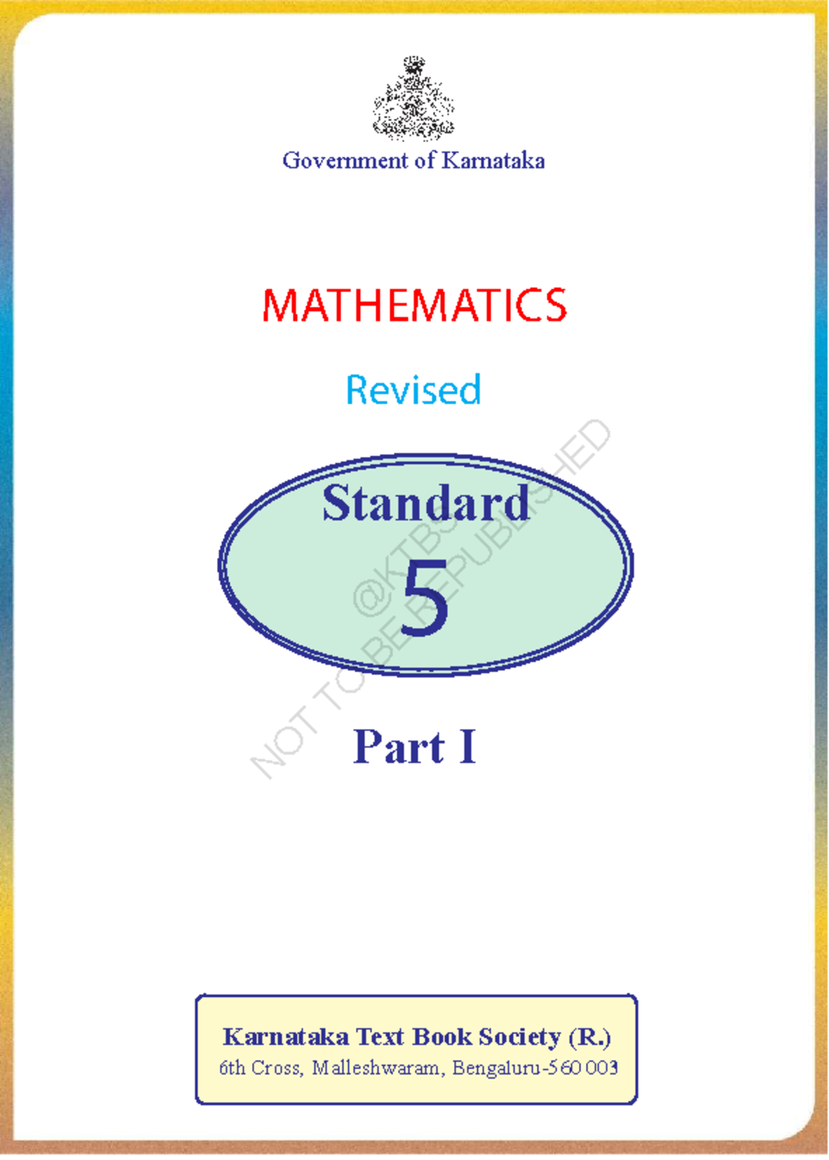 5th Standard Mathematics Textbook (Part 1) - Karnataka 2024 - Studocu