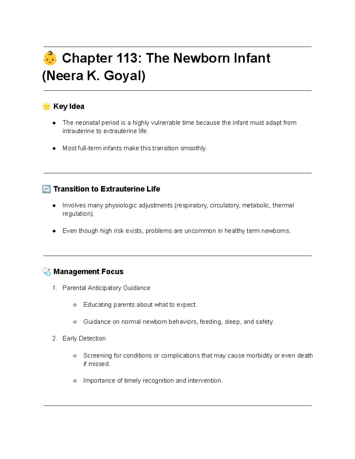 Chapter 113: Newborn Assessment & Screening (Neera K. Goyal) - Studocu