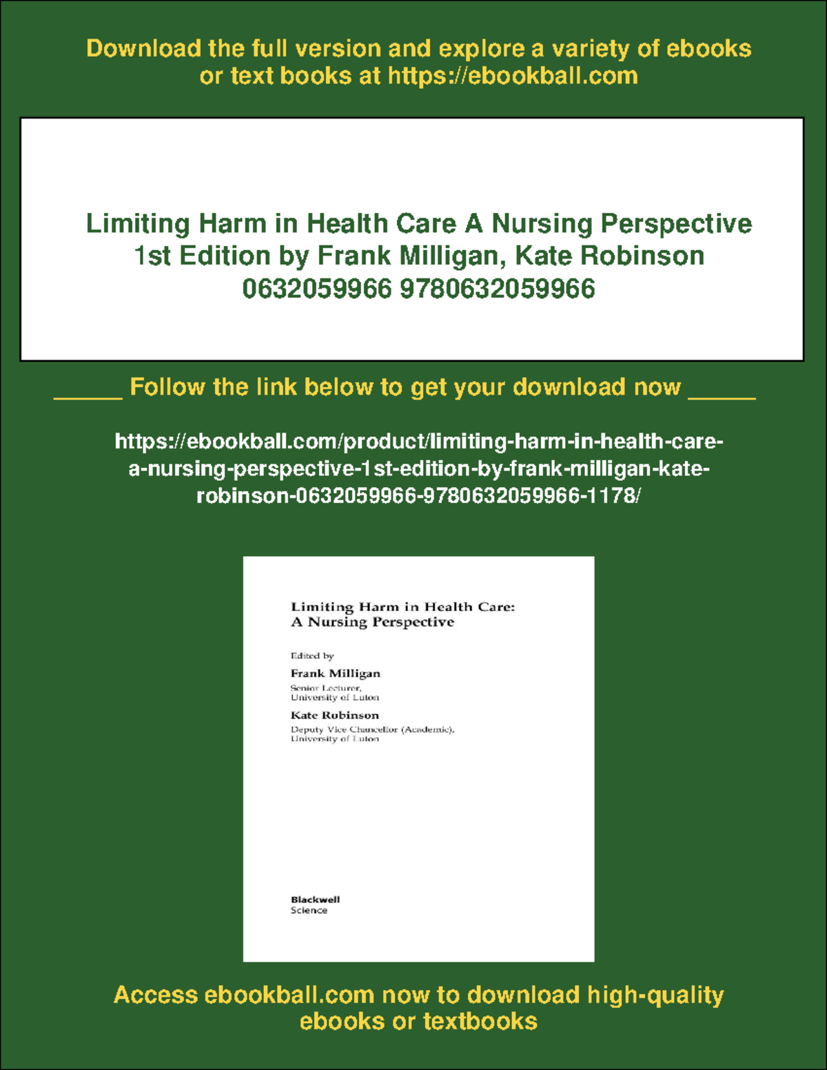 11566 - Limiting Harm in Health Care: A Nursing Perspective, 1st Ed ...