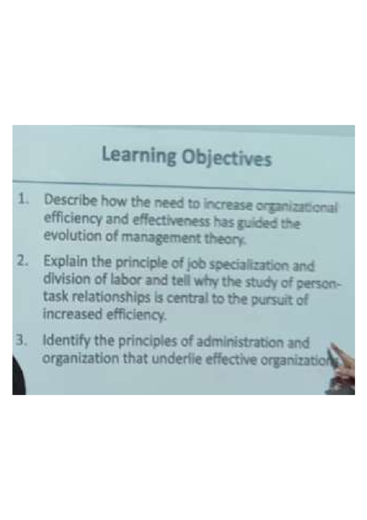 Management Theory & Principles of Organization: Learning Objectives ...