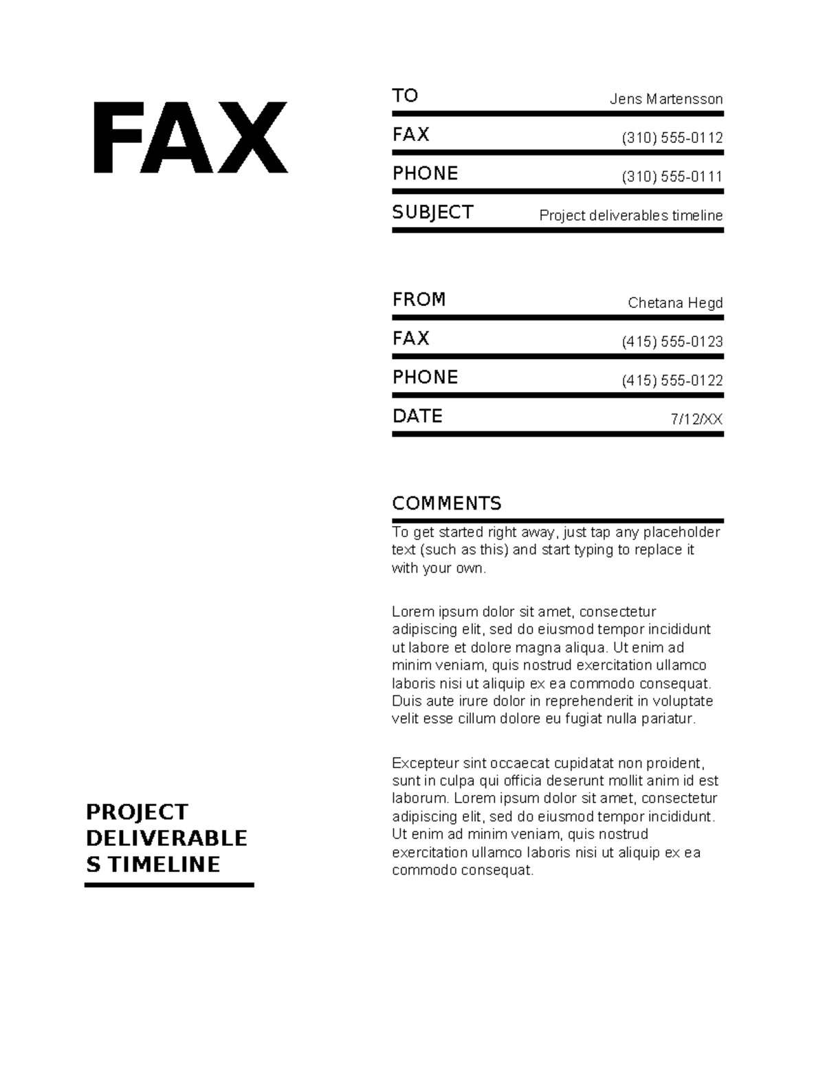 Project Deliverables Timeline - FAX Communication - Studocu