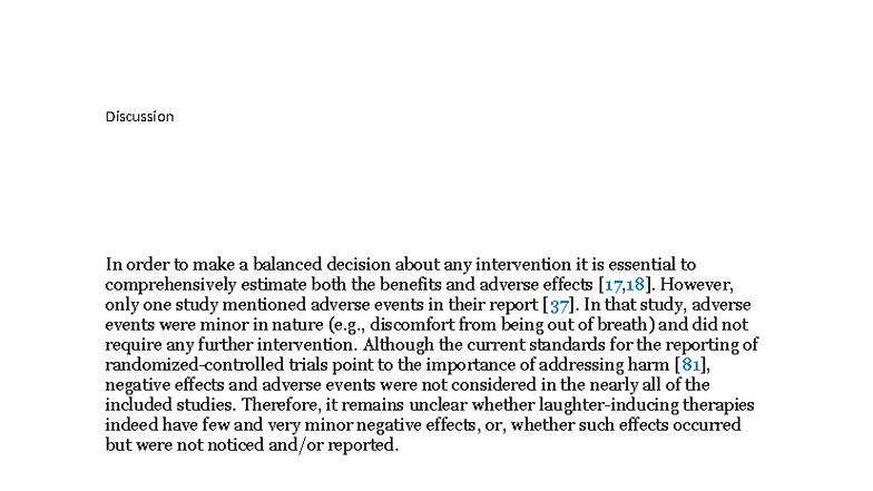 Discussion on Adverse Effects in Group Interventions - Sssss - Studocu