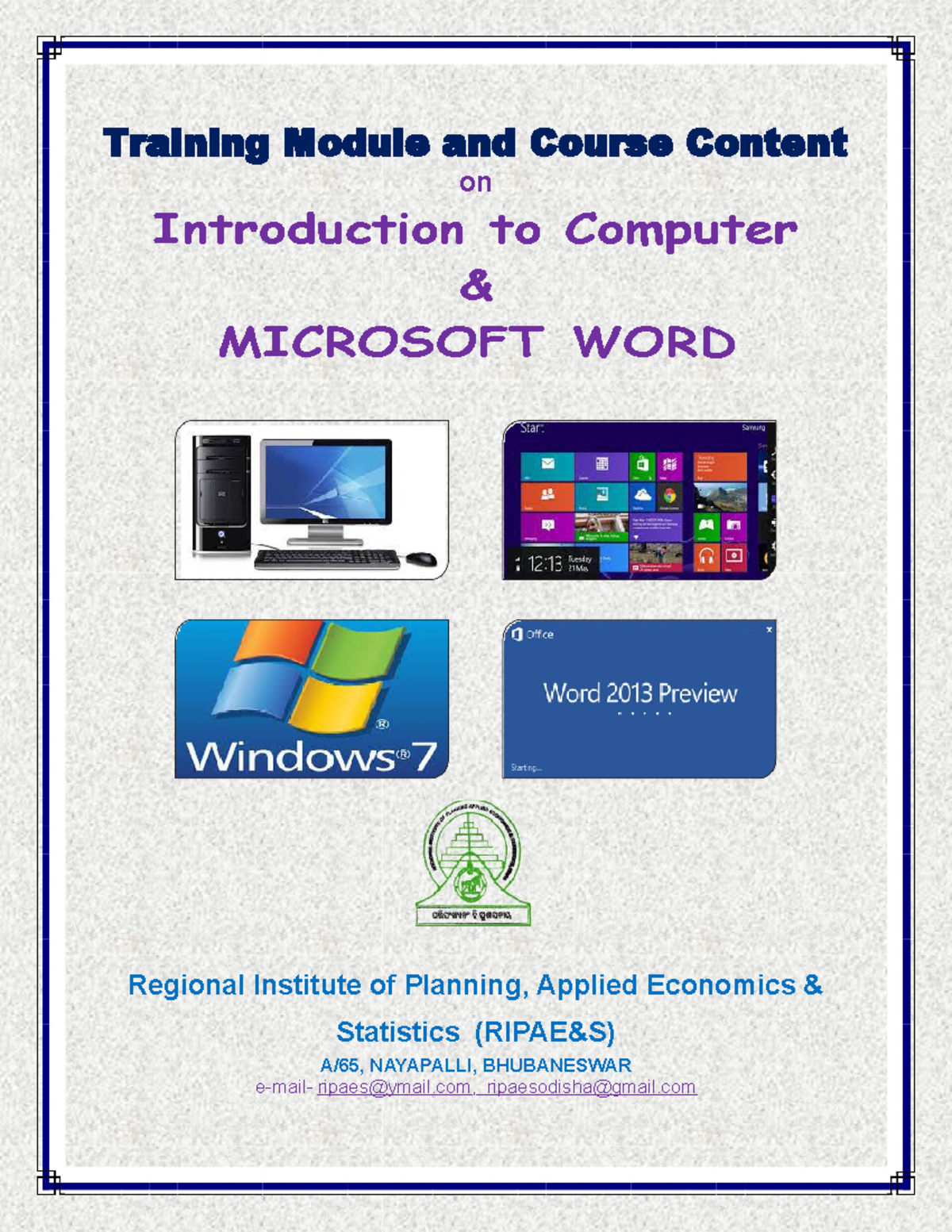 Microsoft Word introduction - Training Module and Course Content on ...