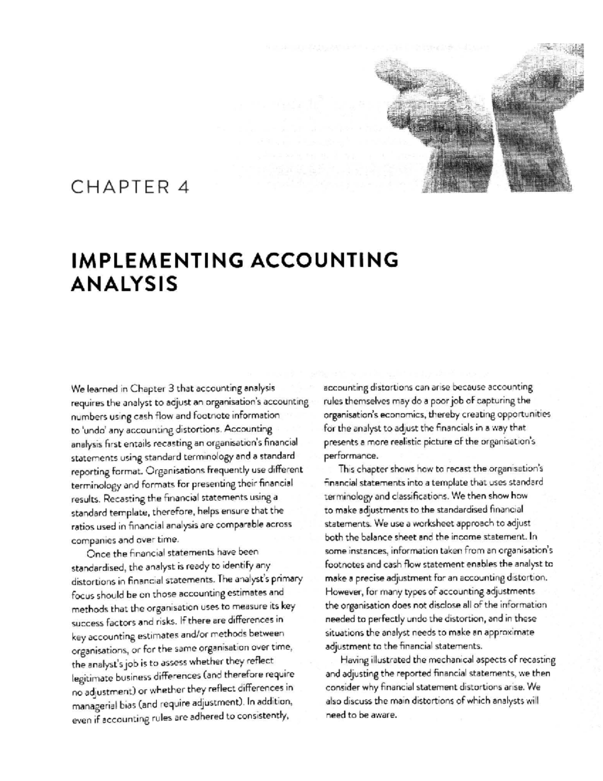 CHAPTER 4: IMPLEMENTING ACCOUNTING ANALYSIS AND DISTORTIONS - Studocu