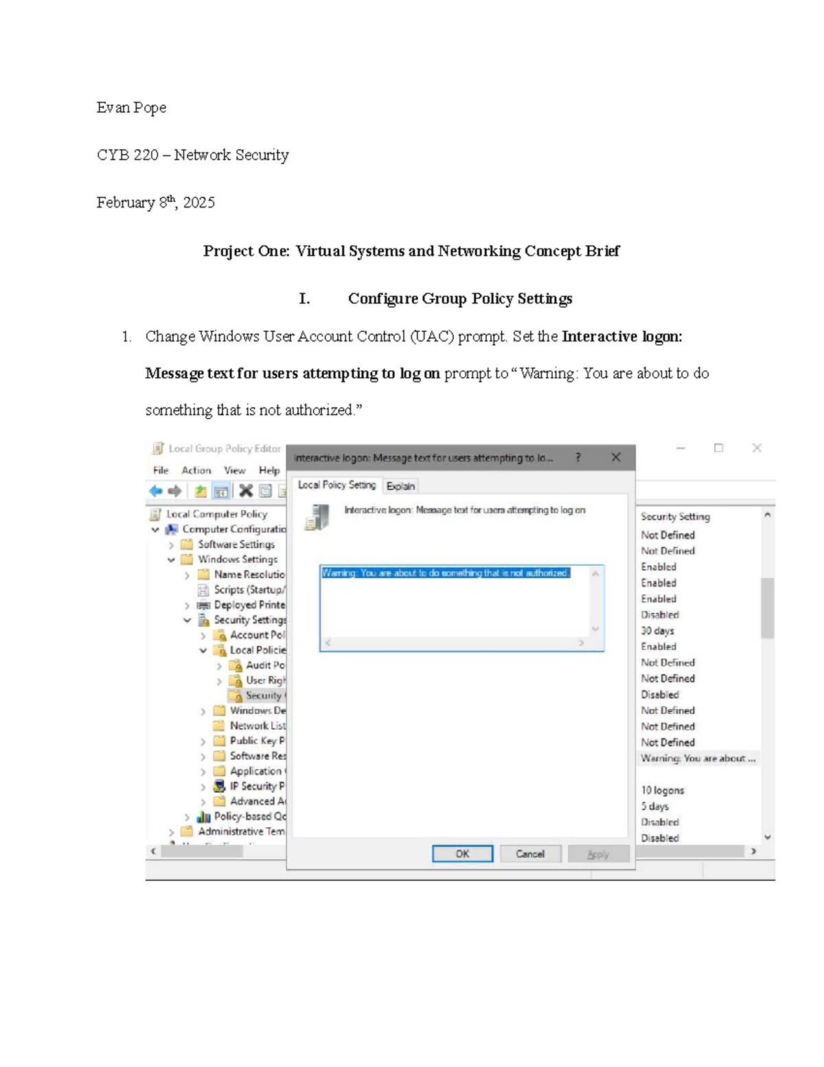 CYB 220 Project One: Virtual Systems & Networking Concept Analysis - Studocu