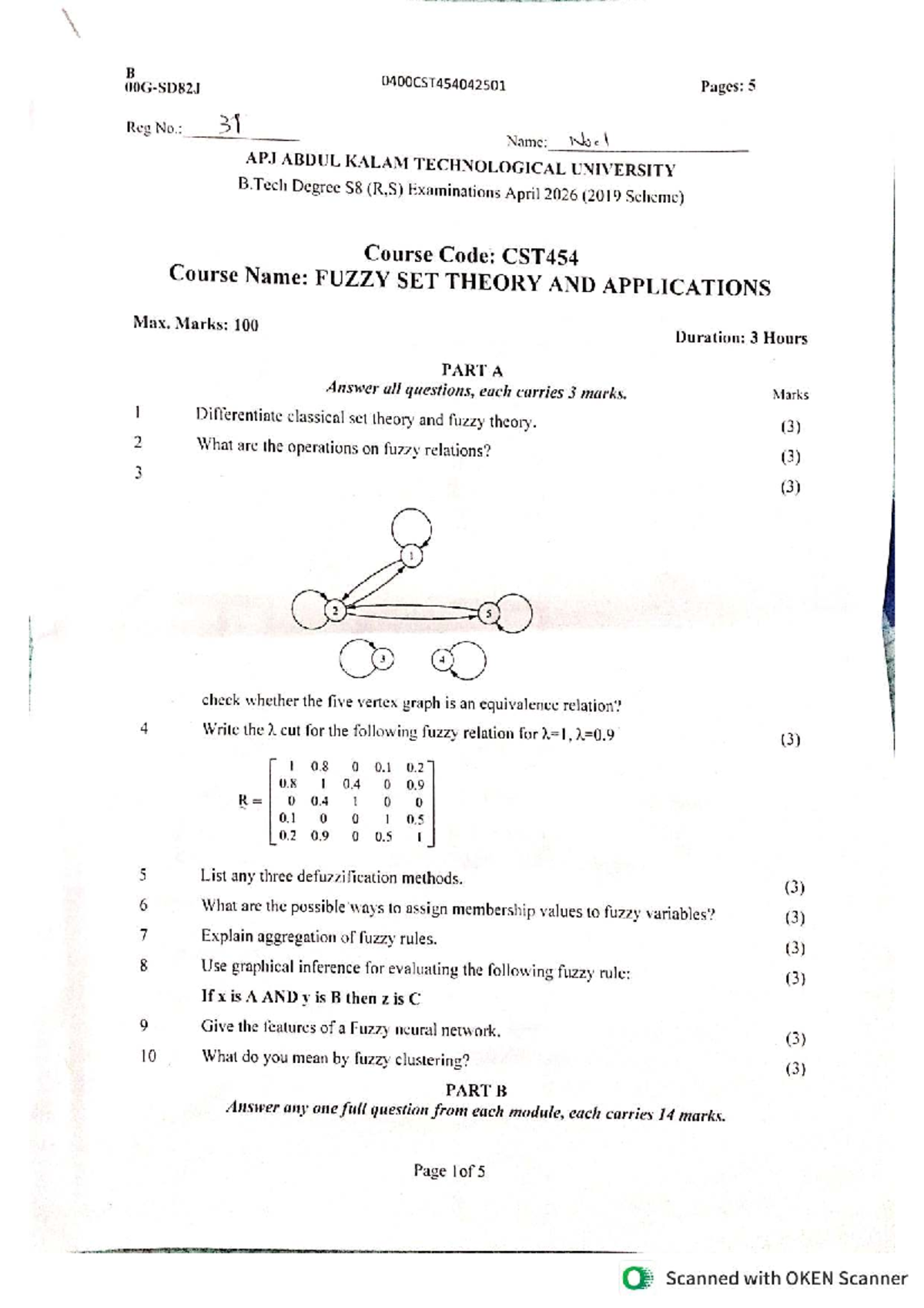 CST454 Fuzzy Set Theory & Applications: Previous Year Questions - Studocu
