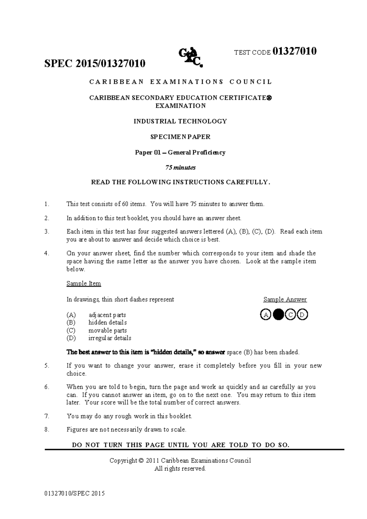 Paper 1 - 2015 EET- Solution Guide for Industrial Technology Exam - Studocu