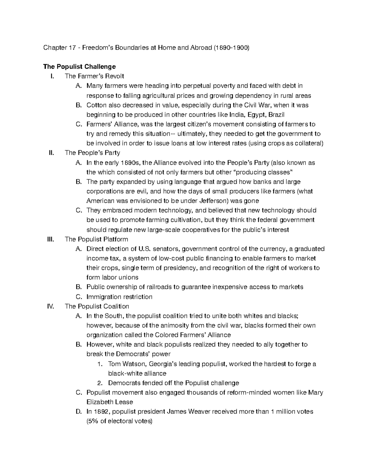 Give Me Liberty Chapter 17 Notes - Chap“er 17 - Freedom’s Bo”ndaries a ...
