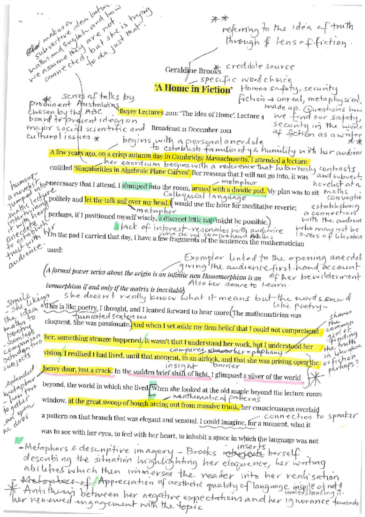 Home in Fiction: An Analysis of Geraldine Brooks' Ideas (ENG 101) - Studocu