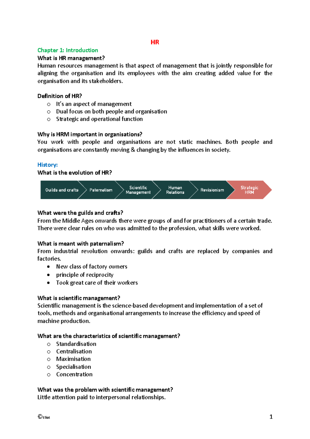 HRM Chapter 1: Introduction to Human Resources Management - Studocu