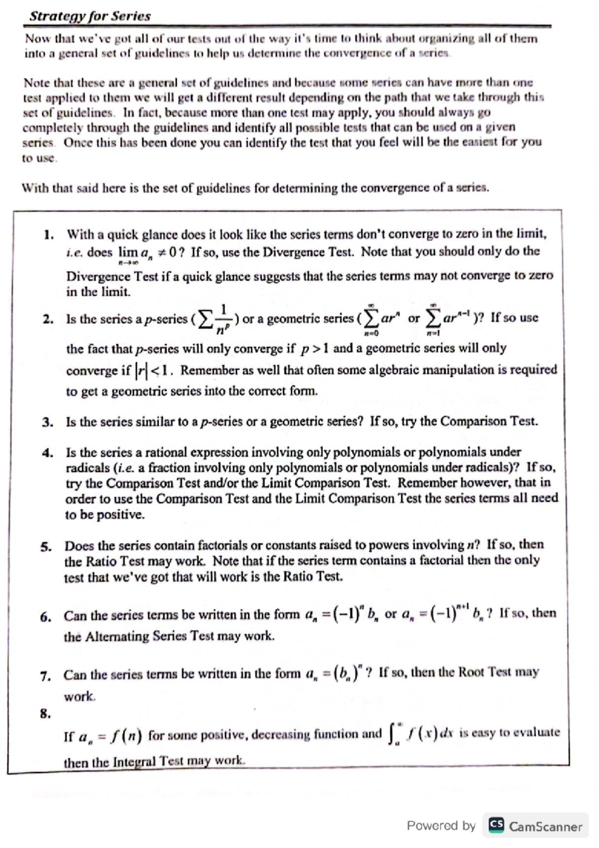 Strategy for Series - This are practice activities for advanced ...