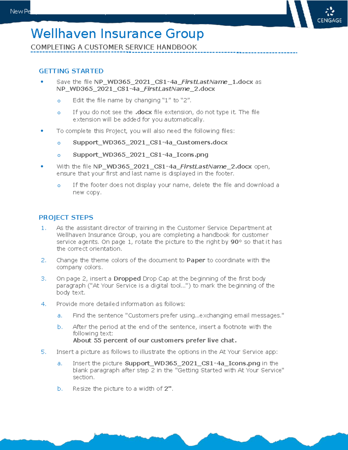 New Perspectives Word Modules SAM Capstone Project 1a Customer Service ...