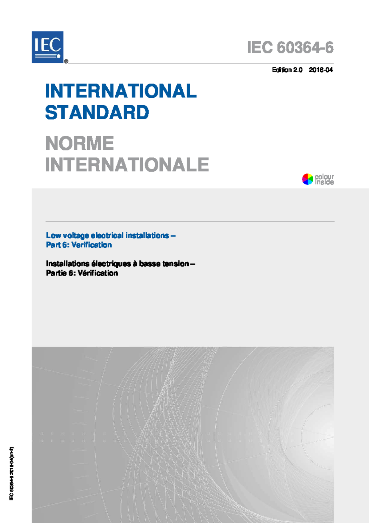 IEC 60364-6:2016 - Standard for Electrical Installations Verification ...