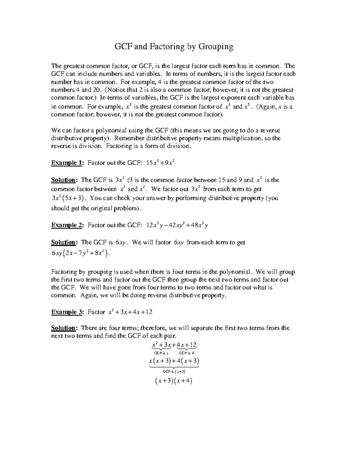 Factoring by Grouping Review: Understanding GCF and Its Applications ...