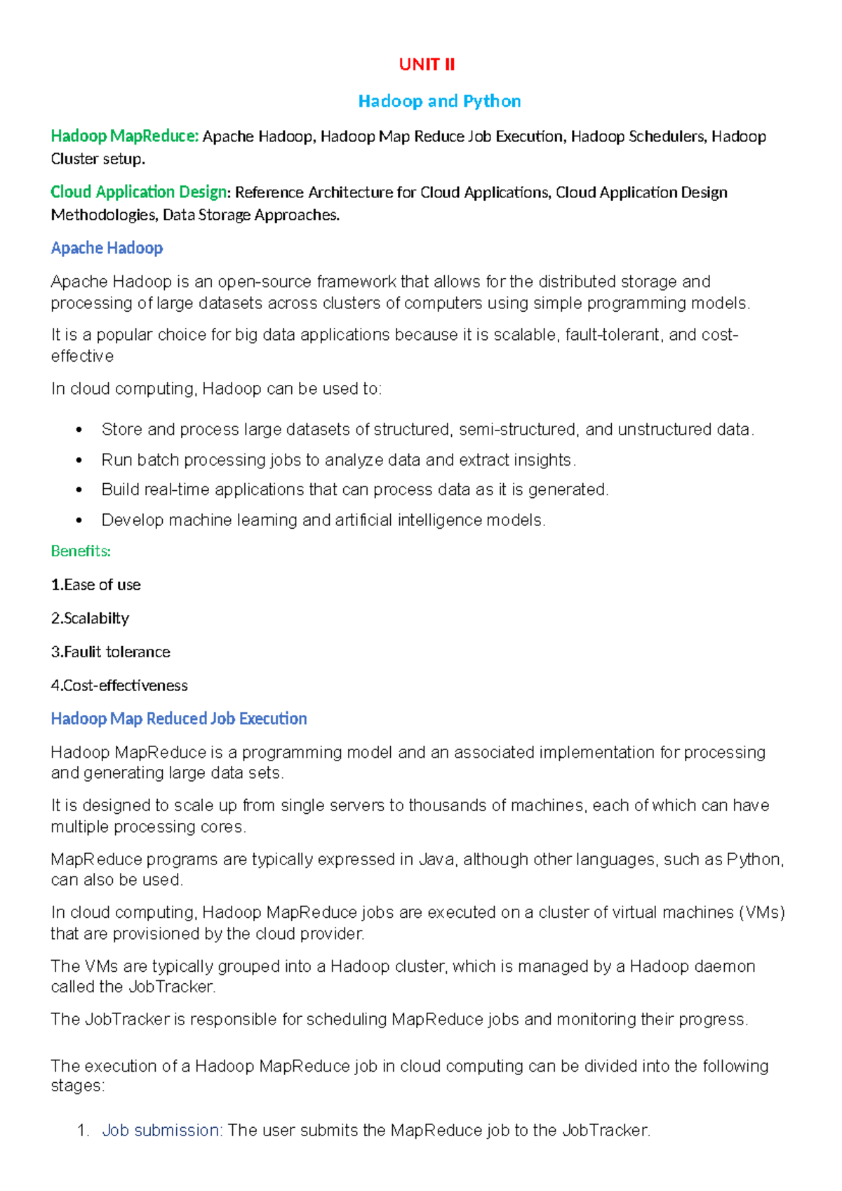 Hadoop & Python: MapReduce, Cloud App Design, & Data Storage (CLOUD-519 ...