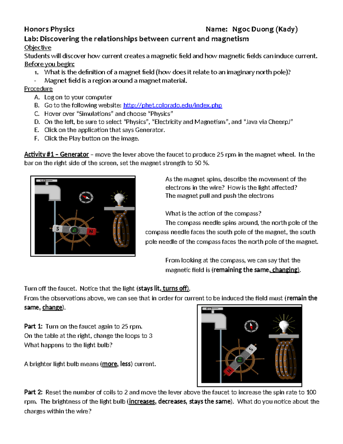 Lab Report: Discovering Current-Magnetism Relations in PHYS 101 - Studocu