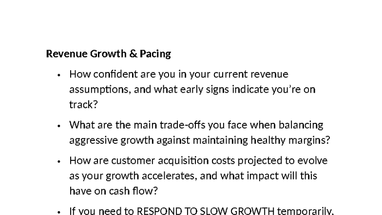 Revenue Growth Strategies: Balancing Aggressive Growth & Margins - Studocu