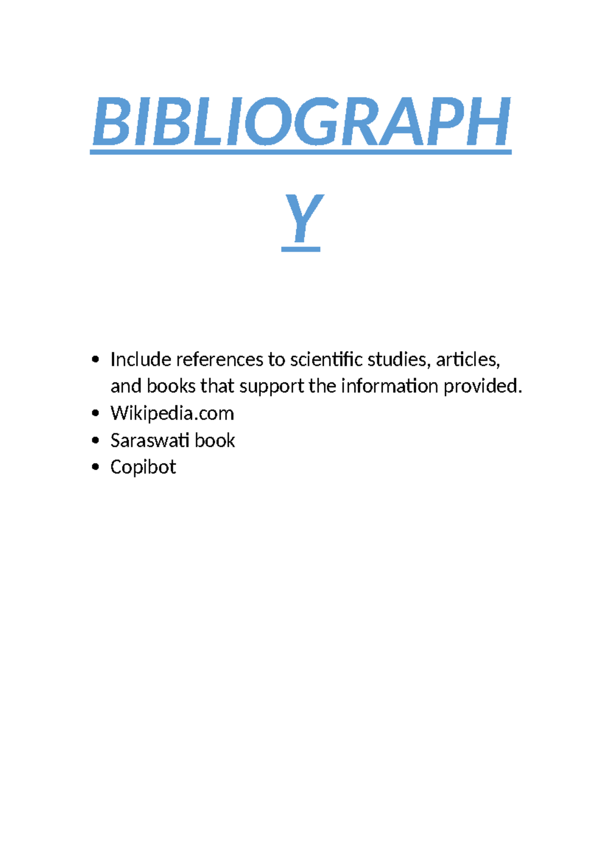 Bibliography pe - project work - Physics HL - BIBLIOGRAPH Y Include ...