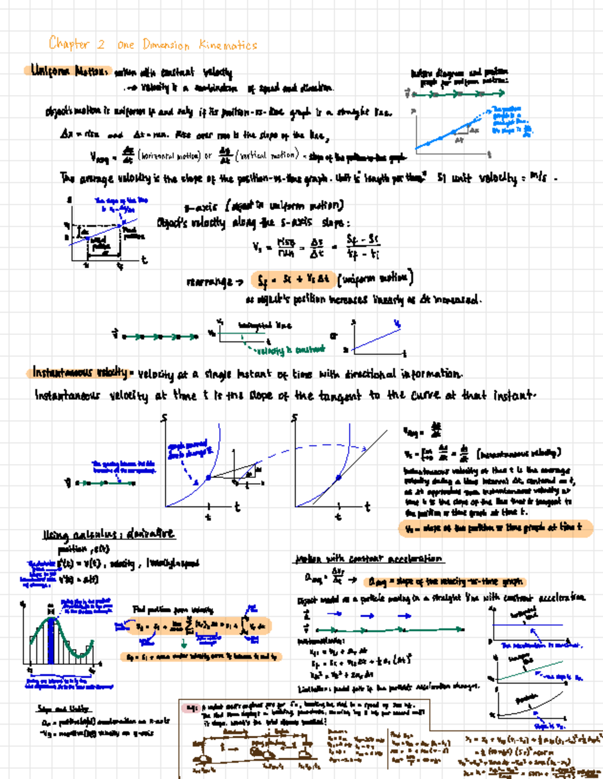 PHYS 313 Chapter 2 One Dimensions Kinematics - ####### Chapter 2 one ...