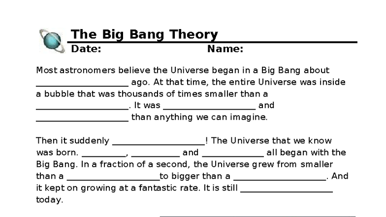 Big Bang Theory Notes - Astronomy 101 - Studocu
