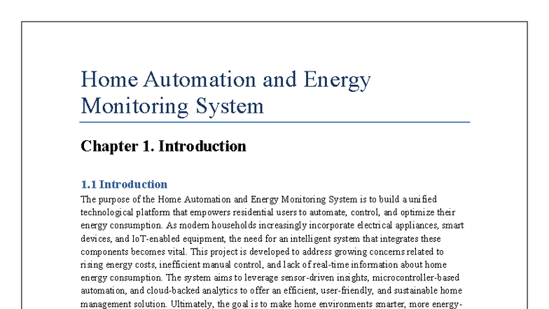 Final-Home Automation Energy Monitoring Report - Home Automation and ...