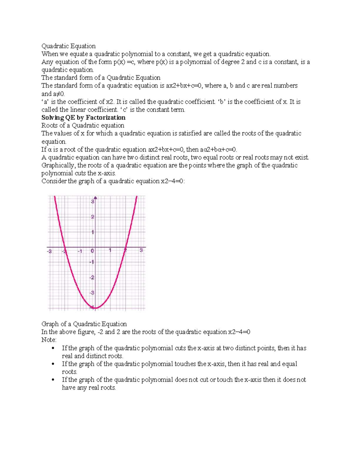 Quadratic Equations (MATH101) - Comprehensive Study Notes - Studocu
