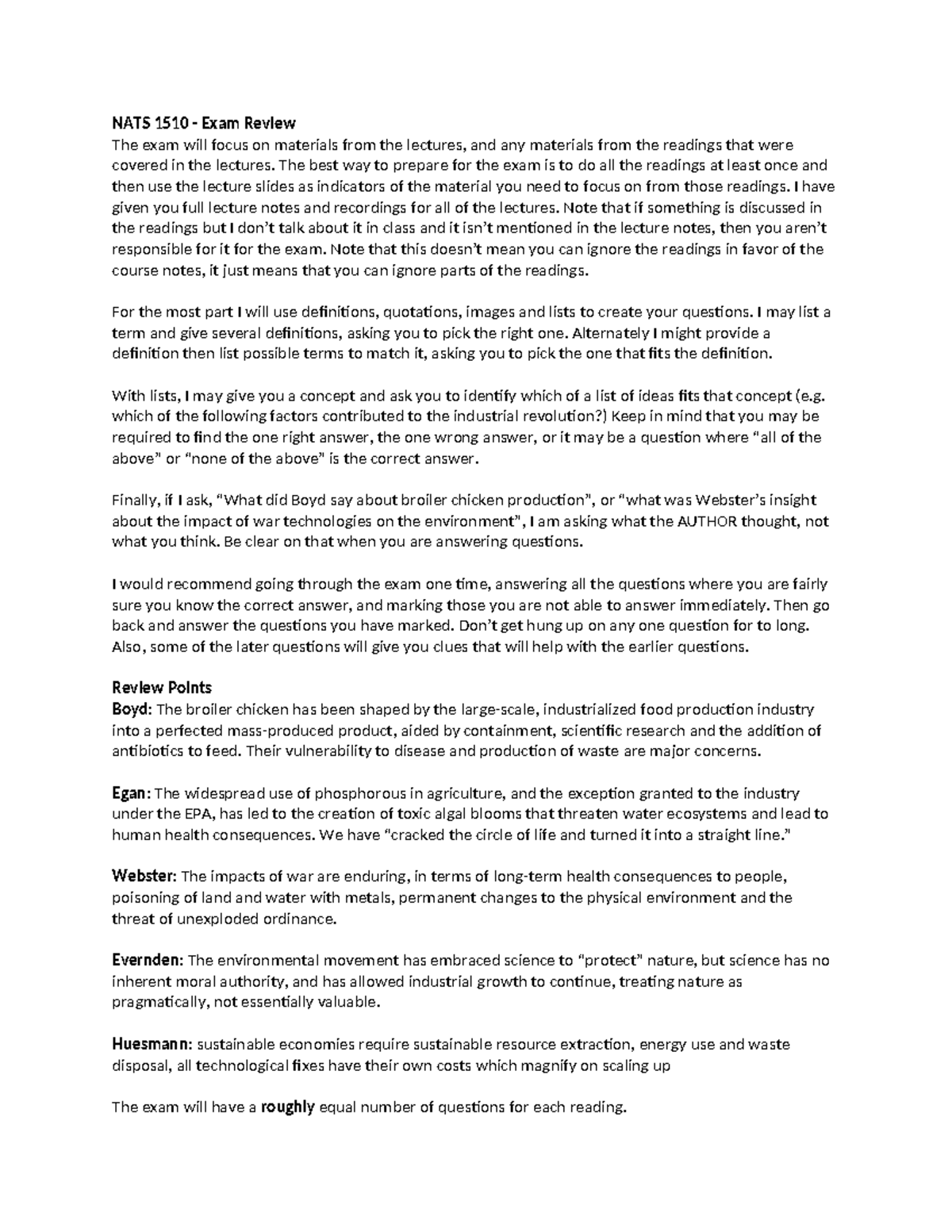 NATS 1510 Final Exam Review: Key Concepts & Sample Questions - Studocu