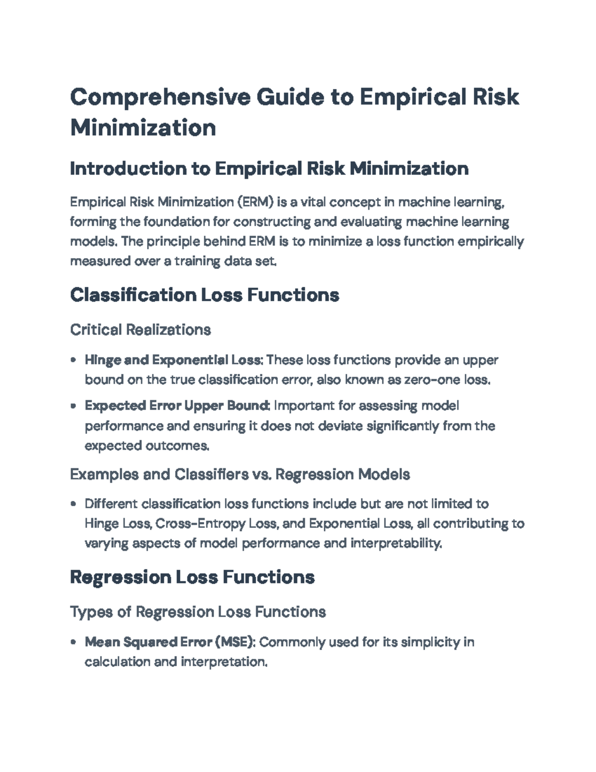 Comprehensive Guide to Empirical Risk Minimization in ML Models ...