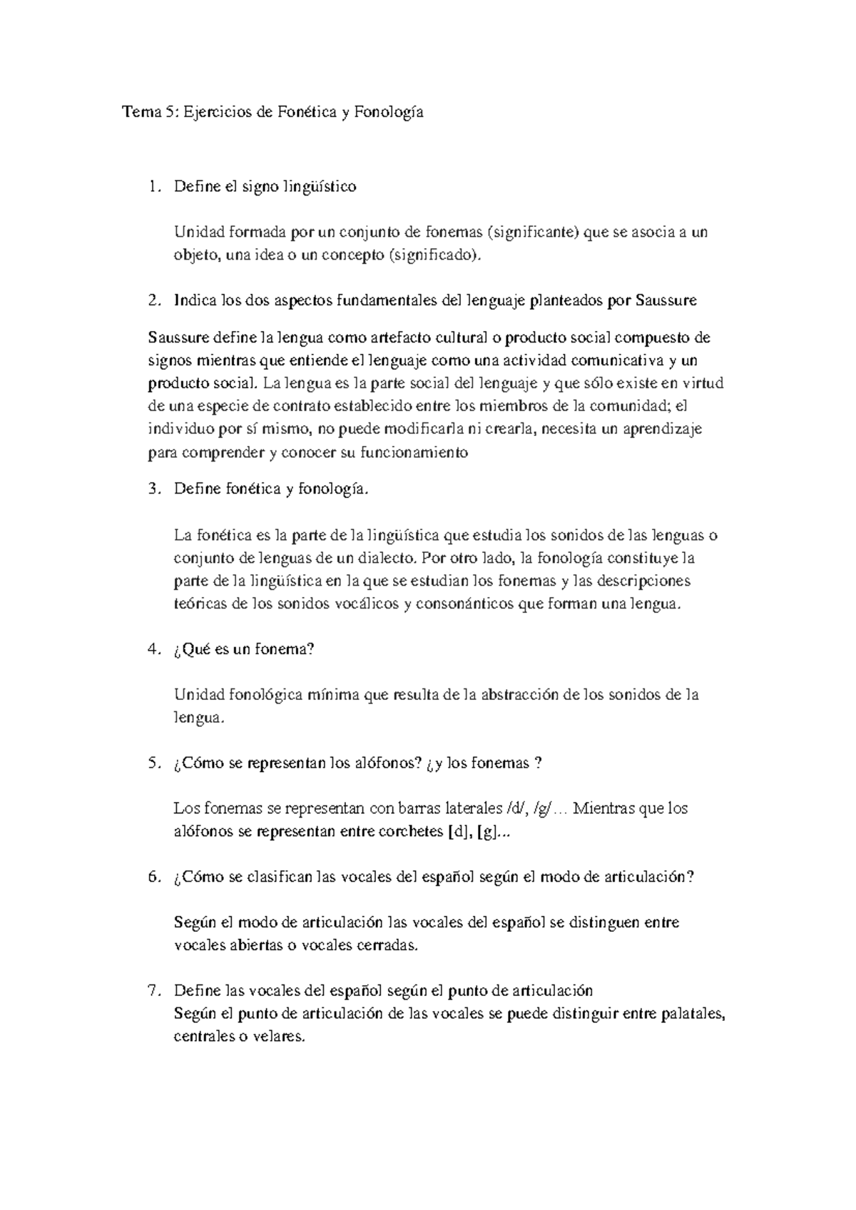 Tema 5: Ejercicios de Fonética y Fonología 1 - Práctica 2 Examen - Studocu