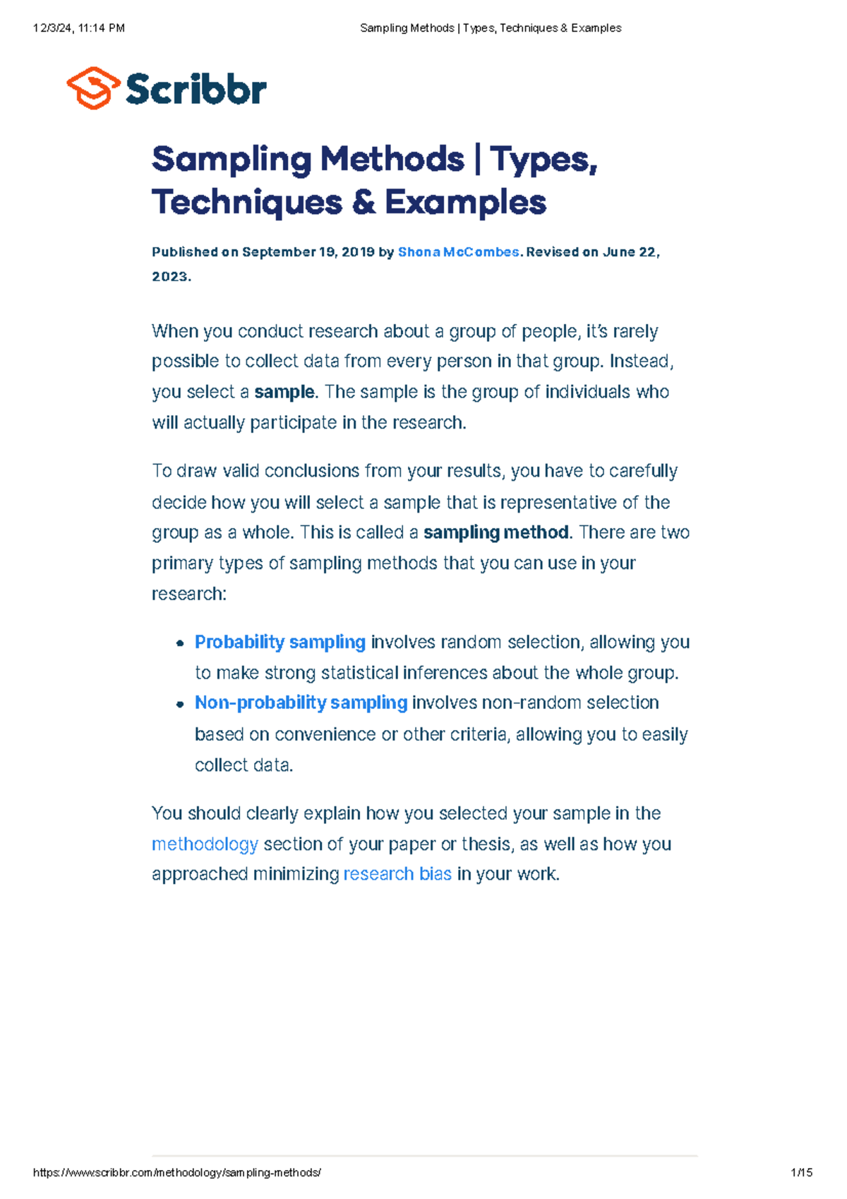 Sampling Methods Types, Techniques & Examples - Sampling Methods ...