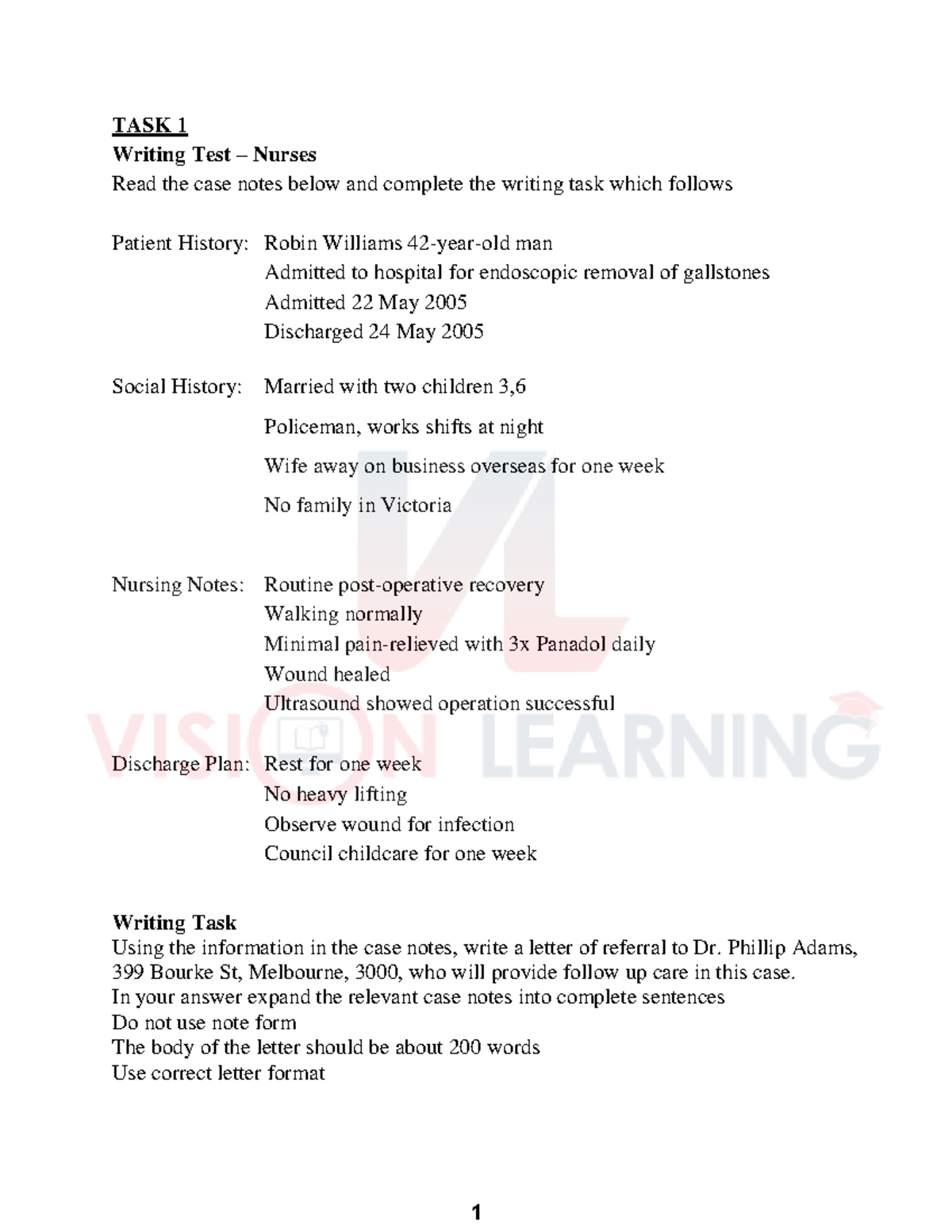 OET Writing Task Materials for Nurses: 2023 Comprehensive Guide - Studocu