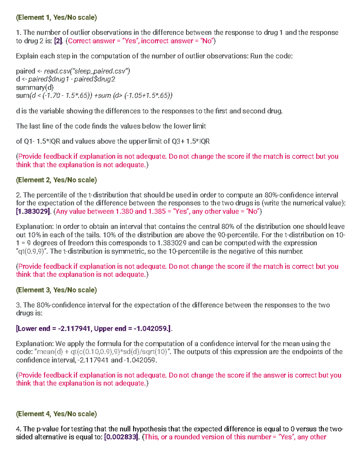 MATH 1281 Assignment Unit 4 - (Element 1, Yes/No scale) The number of ...