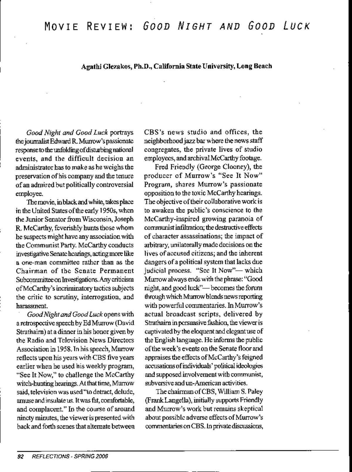 HSC Film Text: Critique of Good Night and Good Luck - Studocu