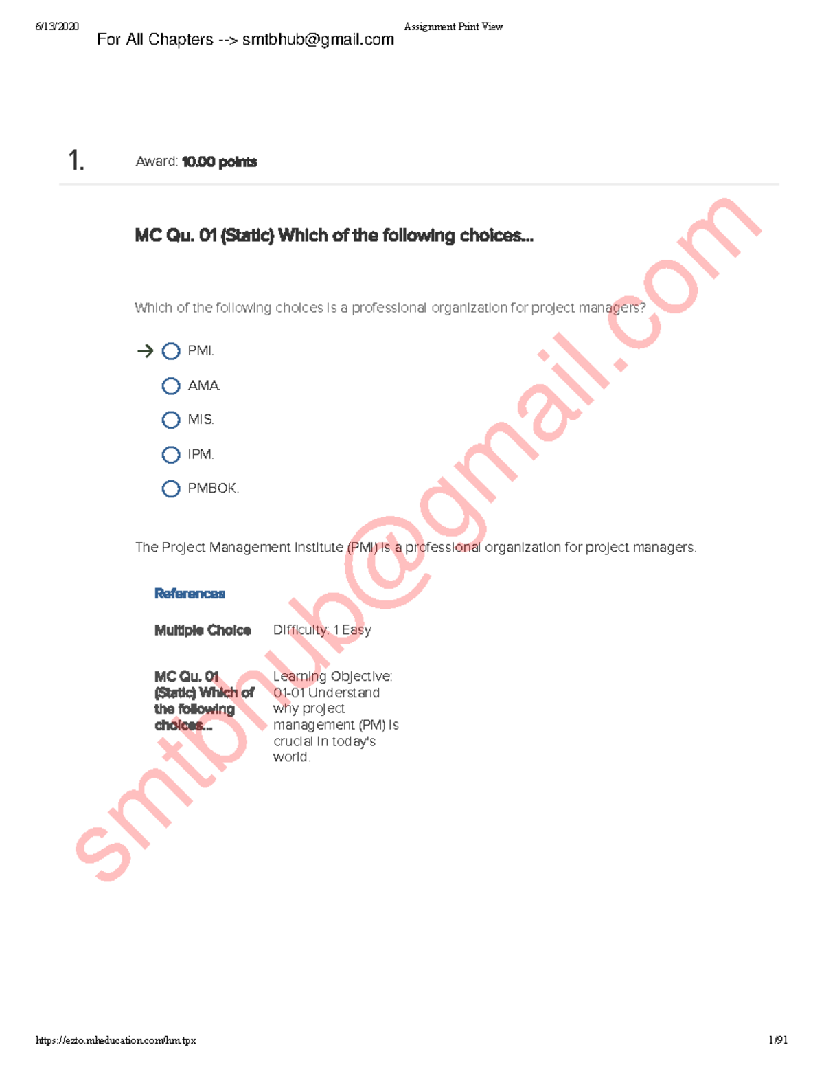 Test Bank Solutions Manual for Project Management (PM 8th Ed.) - Studocu