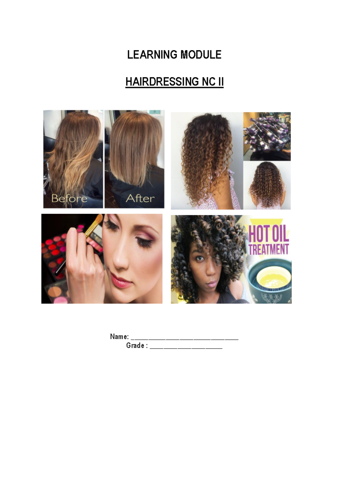 Learning Module NC II: Hairdressing - Basic Haircutting Techniques ...